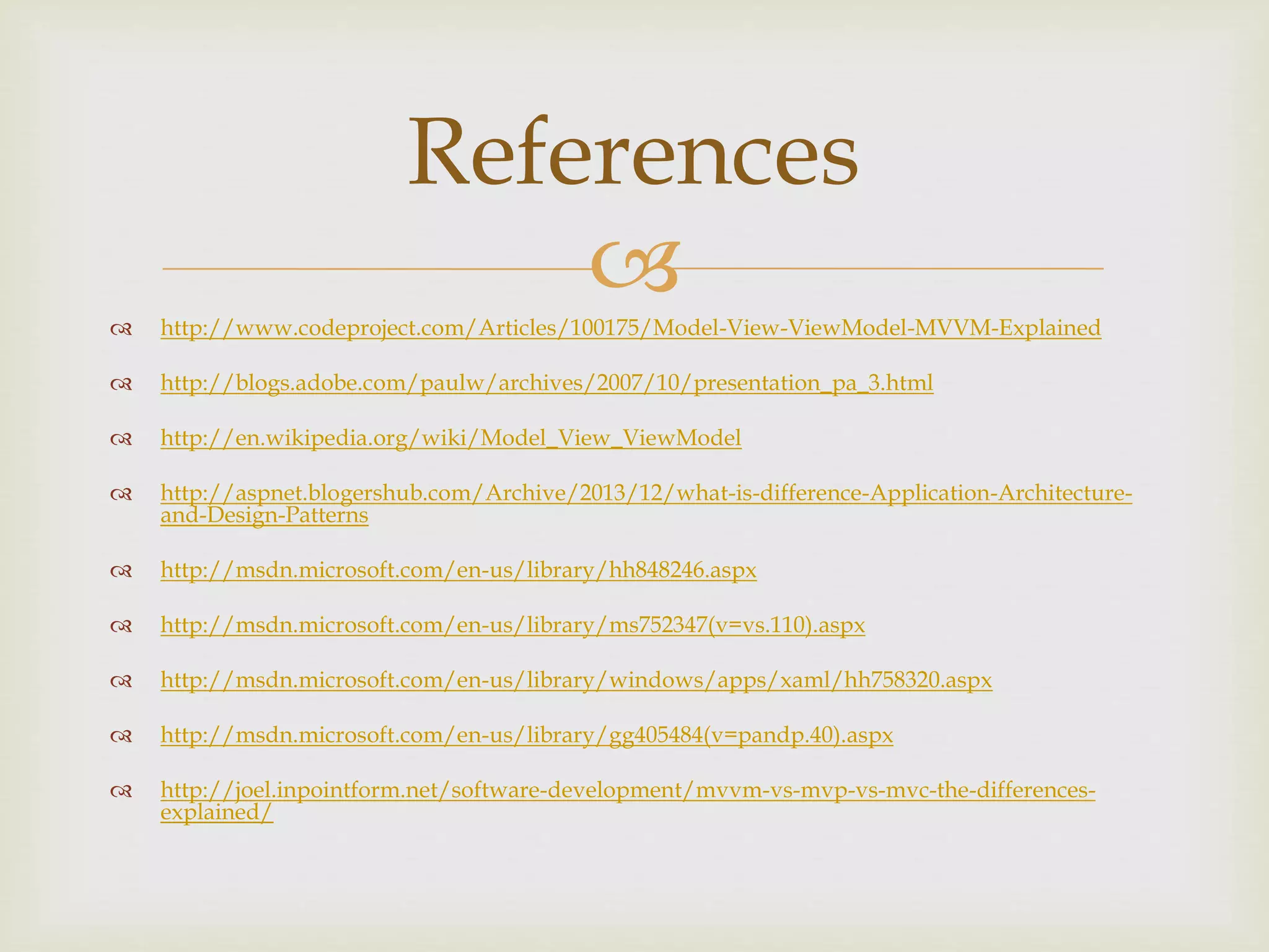 MVVM ( Model View ViewModel ) | PPTX