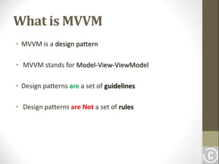 MVVM and Prism | PPTX | Programming Languages | Computing