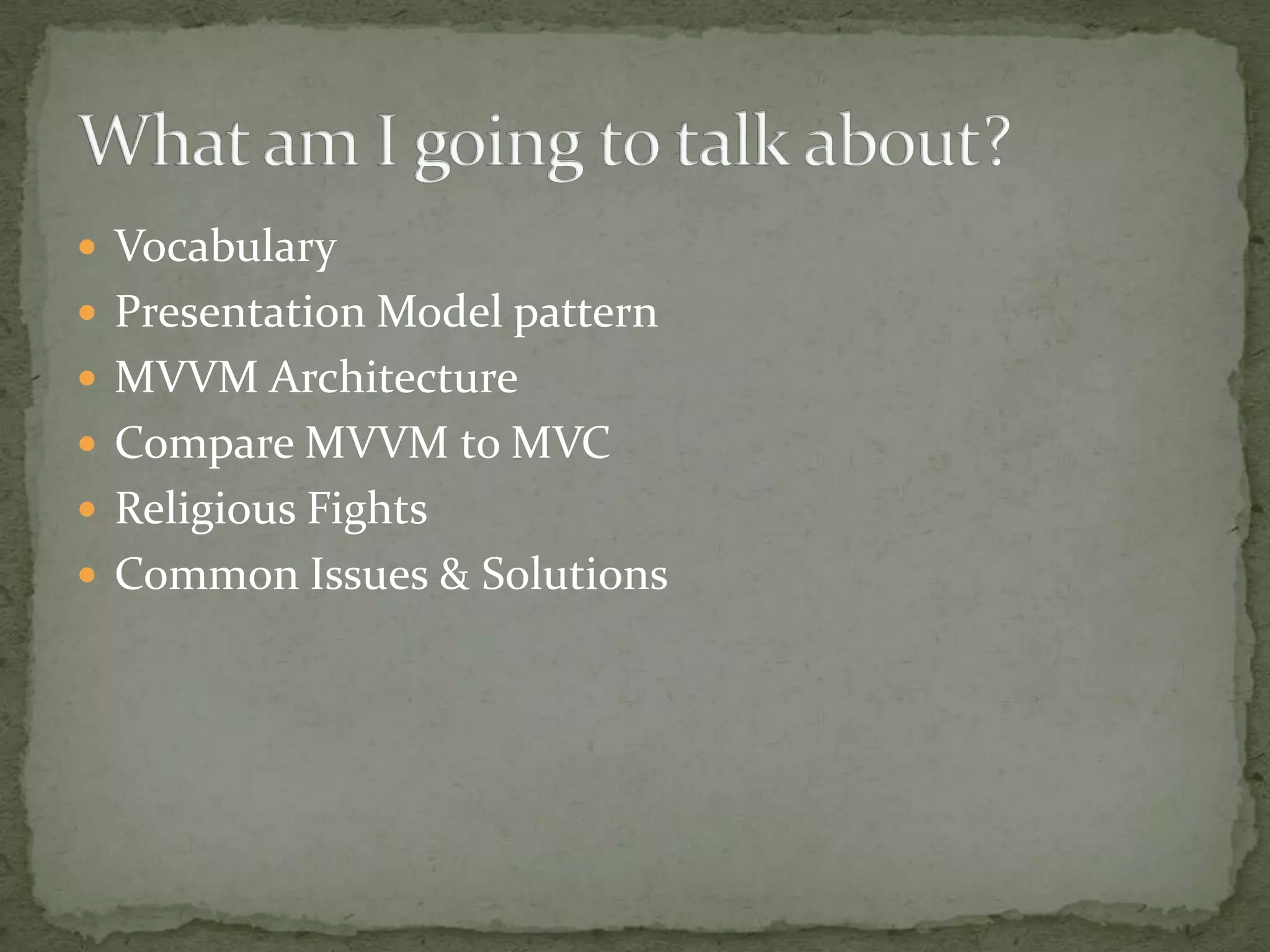 Mvvm in the real world tccc10 | PPTX | Computing | Technology & Computing