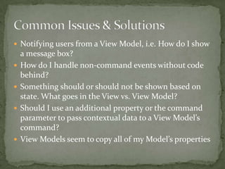 Mvvm in the real world tccc10 | PPTX | Computing | Technology & Computing