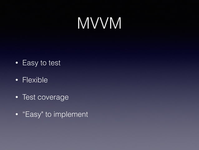 MVVM on iOS | PPT