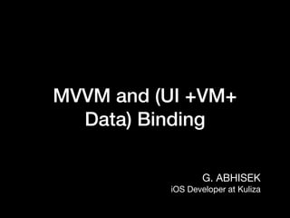 MVVM in iOS presentation | PPT