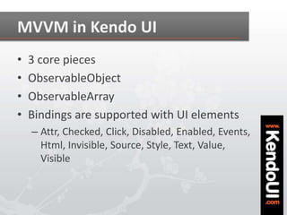 MVVM & Validation with Kendo UI | PPTX