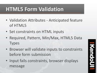 MVVM & Validation with Kendo UI | PPTX