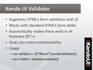 MVVM & Validation with Kendo UI | PPTX