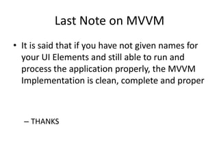 MVVM with WPF | PPTX