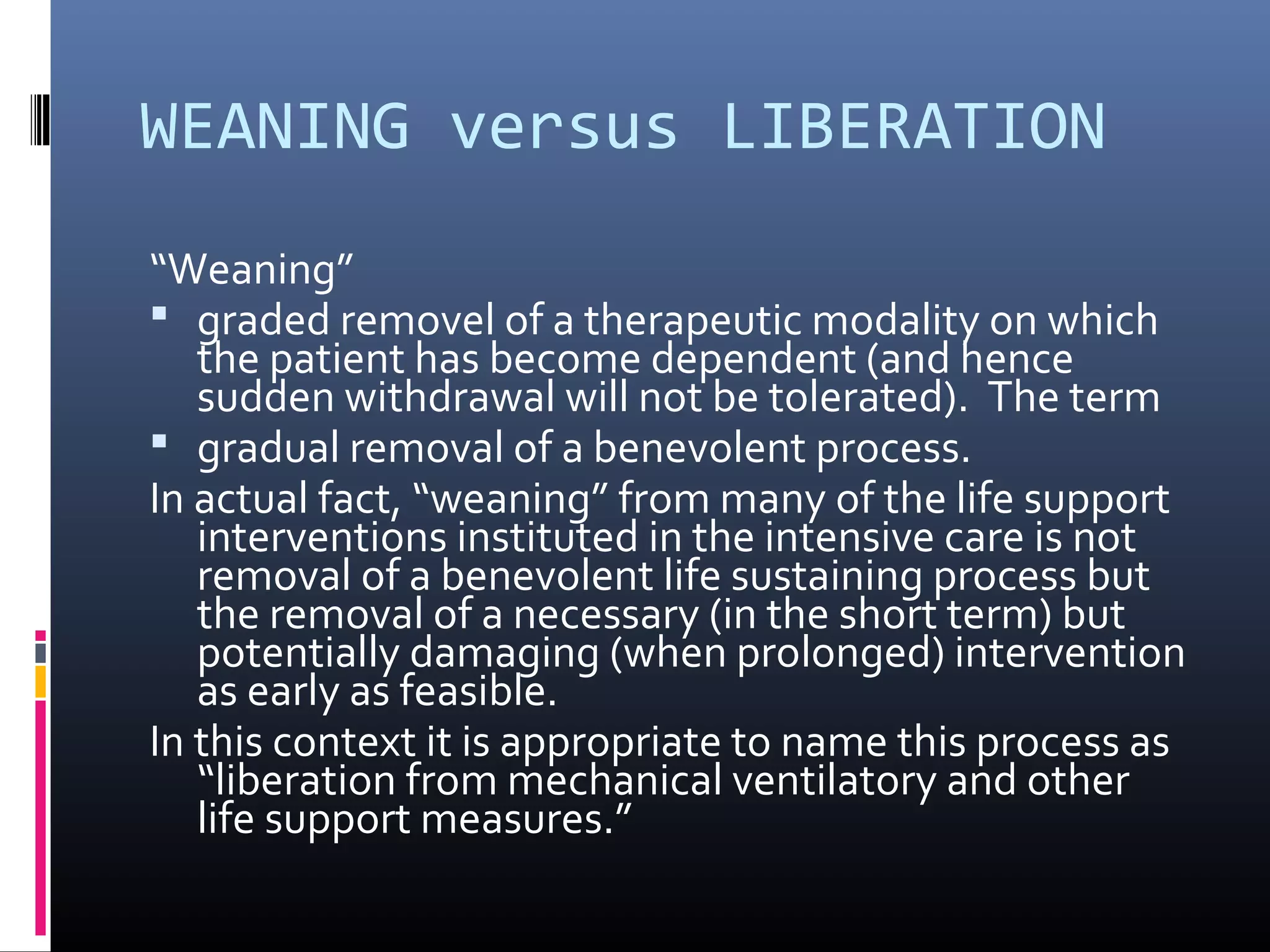 Weaning from mechanical ventilator | PPT
