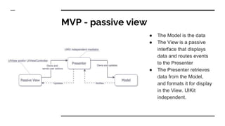 MVx patterns in iOS (MVC, MVP, MVVM) | PPT