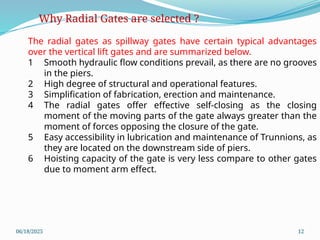 Design of hydro mechanical Radial gates. | PPTX