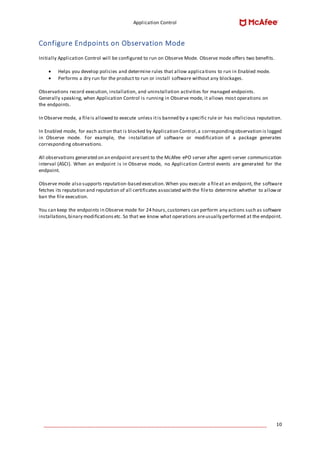 McAfee - McAfee Application Control (MAC) - Whitelisting - Techbook | DOCX