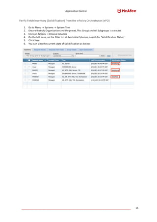 McAfee - McAfee Application Control (MAC) - Whitelisting - Techbook | DOCX