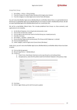 McAfee - McAfee Application Control (MAC) - Whitelisting - Techbook | DOCX