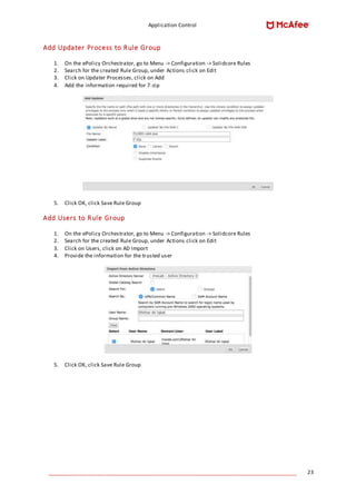McAfee - McAfee Application Control (MAC) - Whitelisting - Techbook | DOCX
