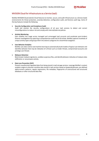 McAfee - MVISION Cloud (MVC) - Cloud Access Security Broker (CASB) - POC Document | PDF