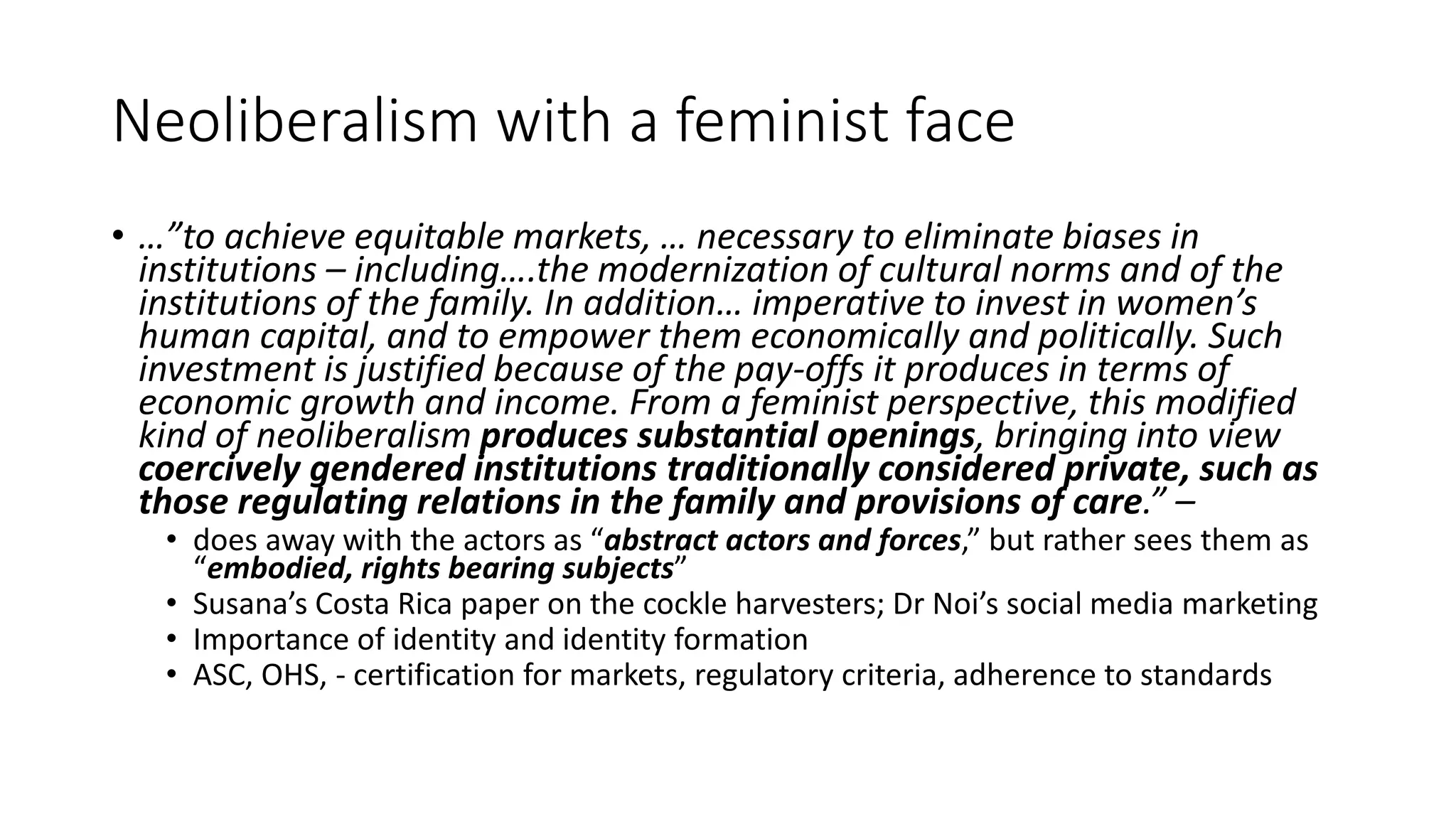 The World Bank grapples with gender inequality: Neoliberalism with a ...