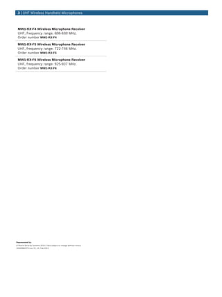 Micro không dây cầm tay MW1-HTX-F5 | PDF