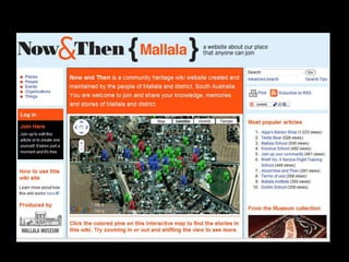 MW2010: D. Peacock, Putting Mallala on the map: Creating a wiki ...