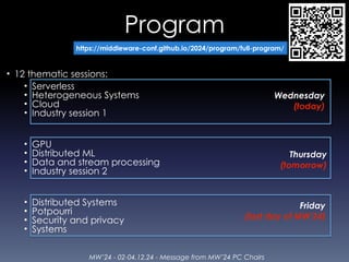 ACM Middleware 2024 PC Chairs Opening Remarks | PPT
