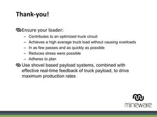 Real time shovel payload feedback for improved productivity, MineWare | PPT