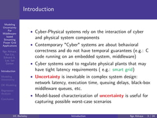 Modeling Uncertainty For Middleware-based Streaming Power Grid Applications | PPT
