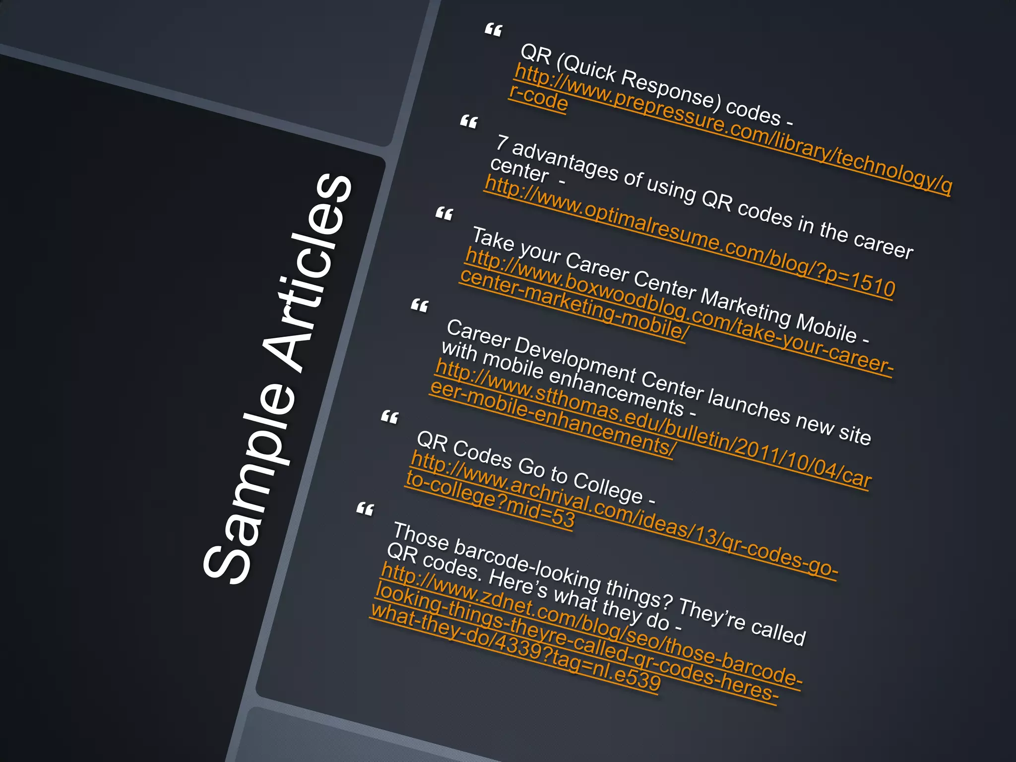 MwACE QR Codes | PPTX | Computing | Technology & Computing