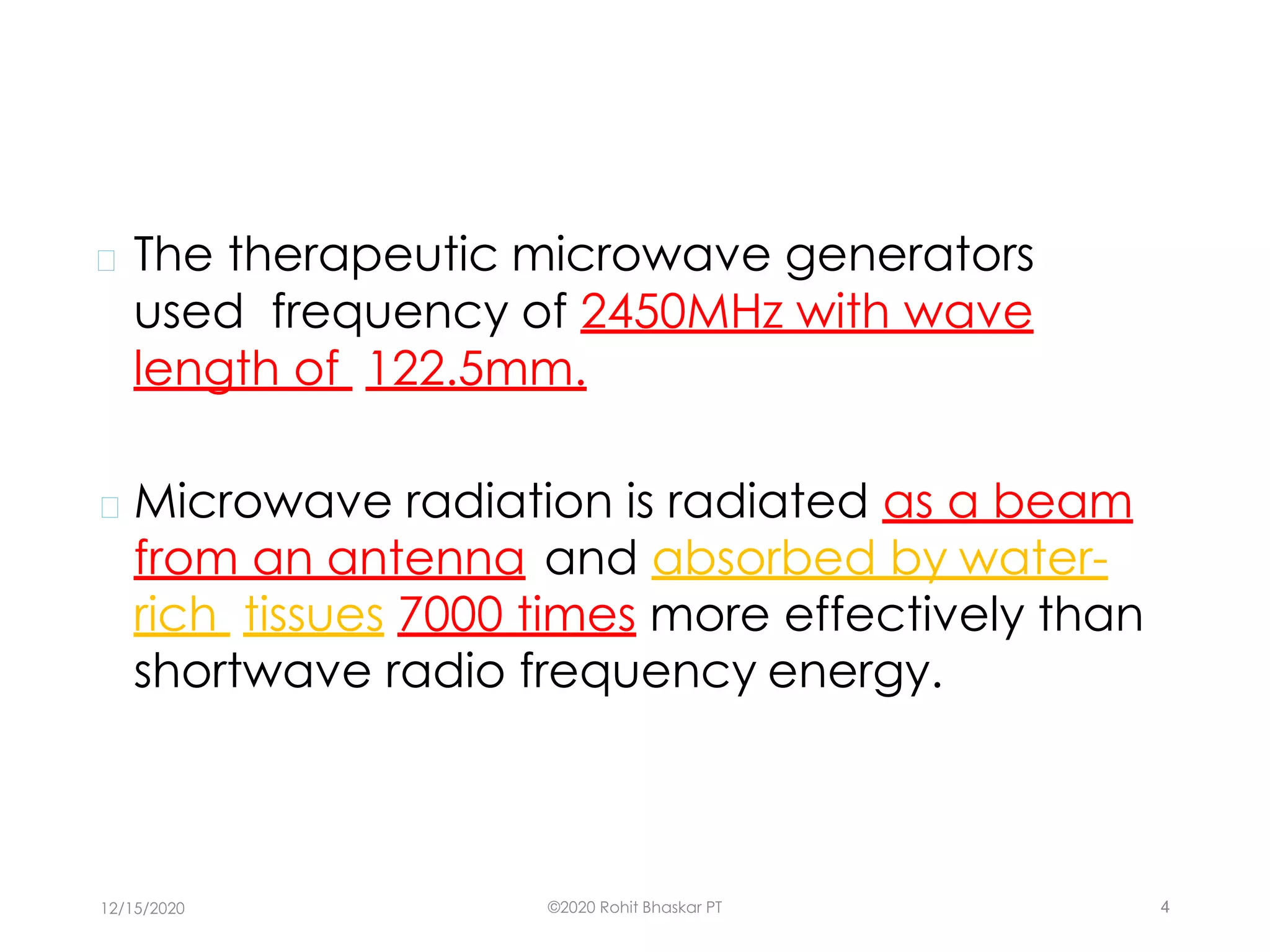 Microwave Diathermy - Physiotherapy - Dr Rohit Bhaskar | PPT