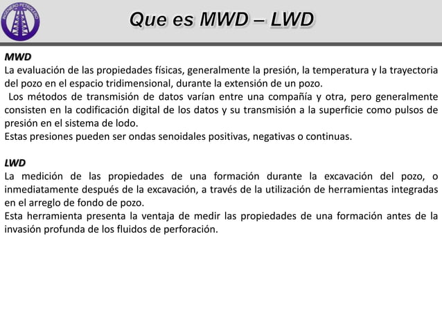 Herramientas: MWD LWD | PPTX
