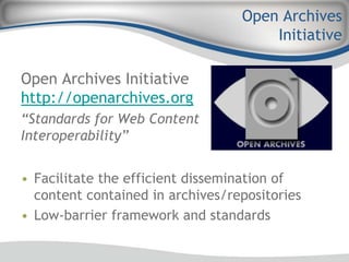 Harvesting Using the Open Archives Initiative Protocol: What Your OAI ...