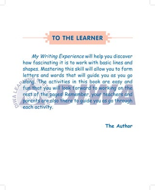 My Writing Experience - Kinder | PDF | Daycare and Pre-School | Parenting