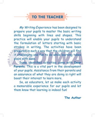 My Writing Experience - Kinder | PDF