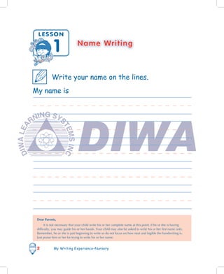 My Writing Experience - Nursery | PDF