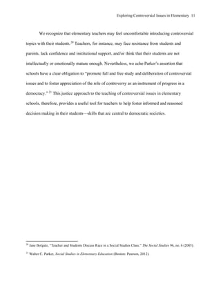 Exploring controversial issues in elementary social studies | PDF
