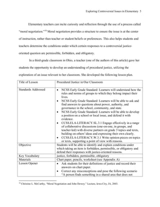Exploring controversial issues in elementary social studies | PDF
