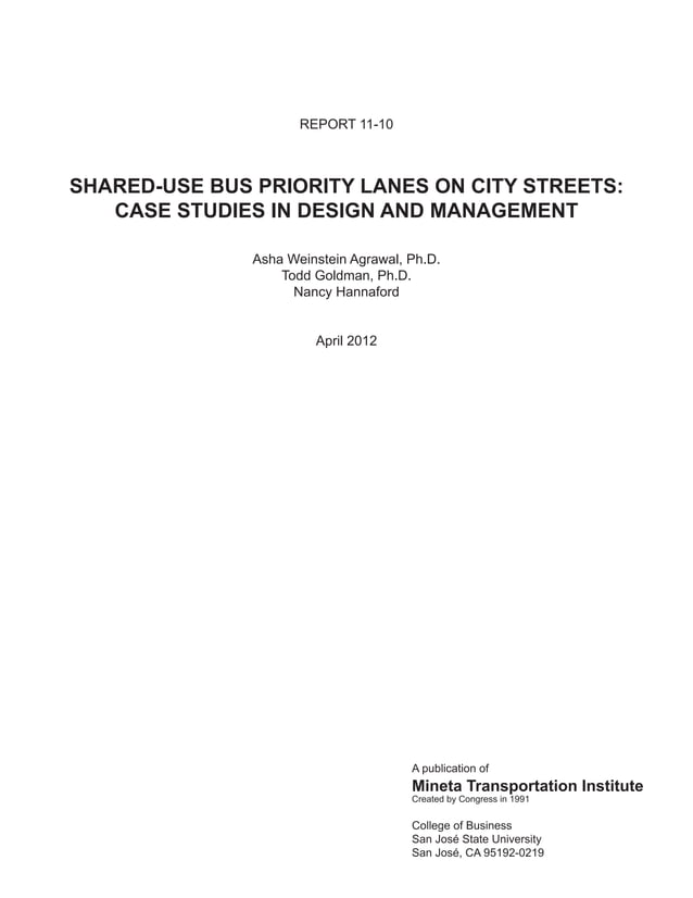 Shared-Use Bus Priority Lanes on City Streets | PDF