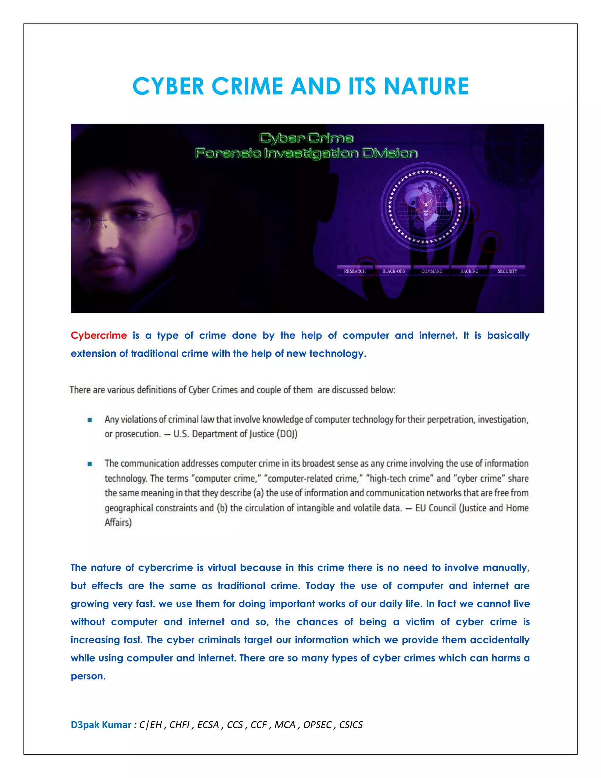 Cybe Crime & Its Type | PDF