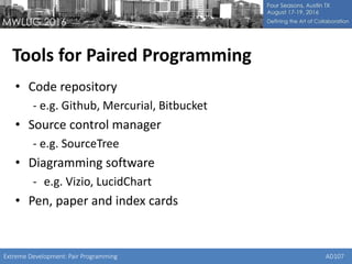 Extreme Development: Pair Programming | PPT