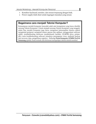 Merakit Komputer Personal (Personal Computer Assembly) | PDF