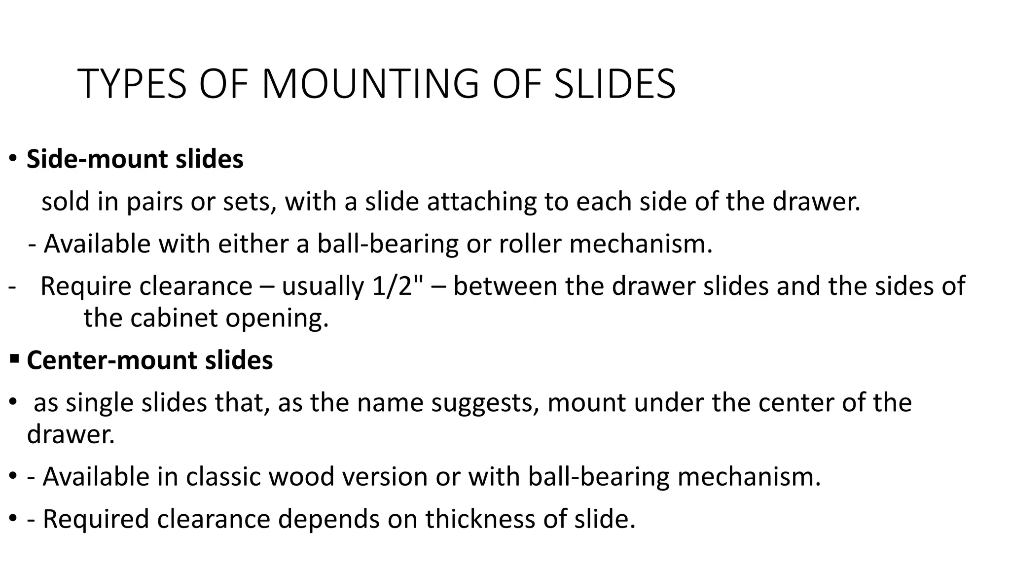 Sliding drawer guide | PPT