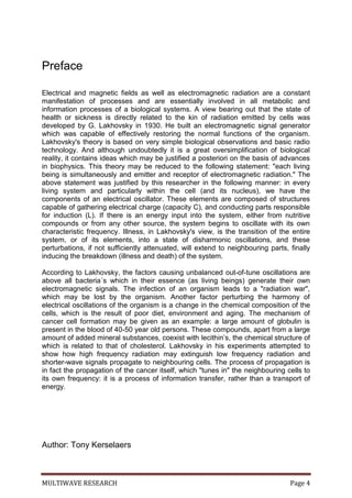 Lakhovsky Multiwave Oscillator (MWO) - Biological Effects of exposure ...