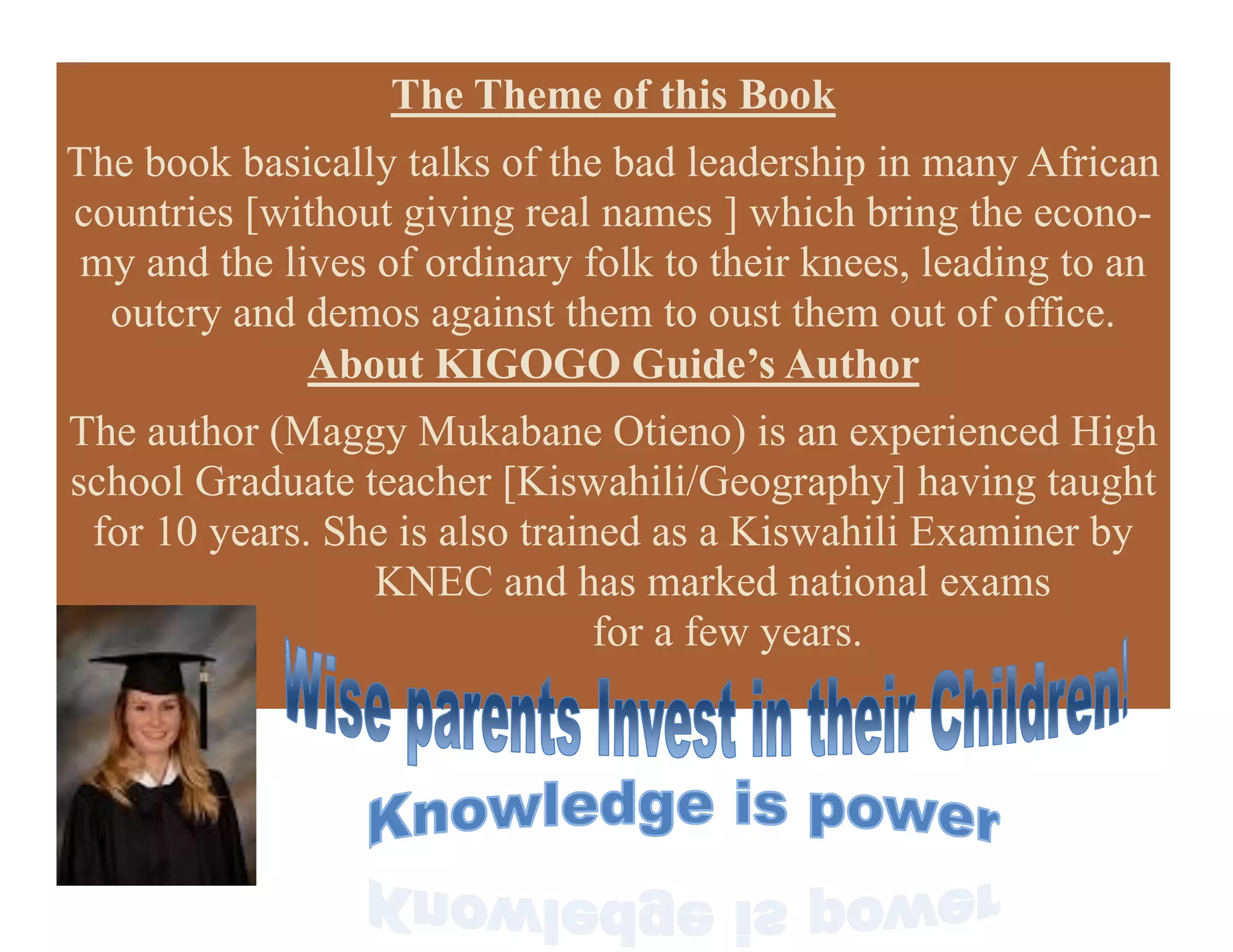 Mwongozo Wa Kigogo Kiswahili Set Book Guide | PDF