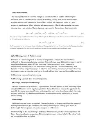 BASIC MECHANICAL WORKING PROCESSES /METAL FORMING | PDF