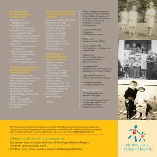 Mt. Washington Pediatric Hospital Annual Report FY 2011 | PDF
