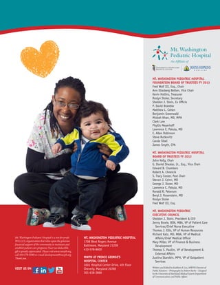 Mt. Washington Pediatric Hospital Annual Report FY 2013 | PDF