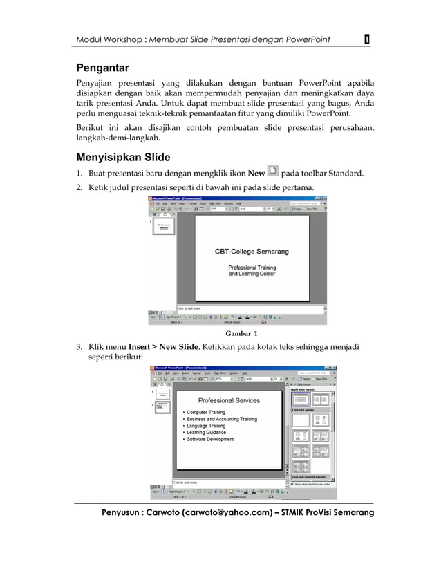 Modul Workshop Membuat Presentasi dengan PowerPoint | PDF