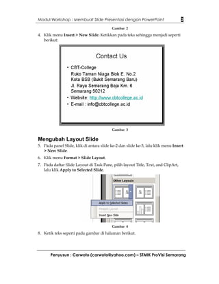 Modul Workshop Membuat Presentasi dengan PowerPoint | PDF