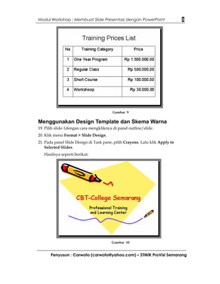 Modul Workshop Membuat Presentasi dengan PowerPoint | PDF