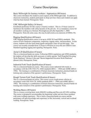 Qualified Millwright | DOC | Secondary Education | Education