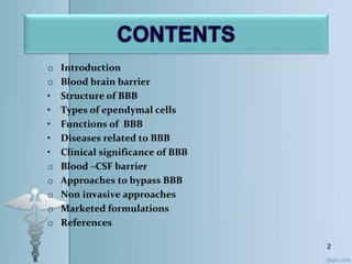 Seminar on brain targeted drug delivery system | PPT