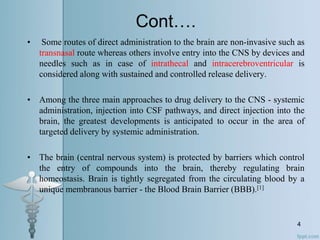 Seminar on brain targeted drug delivery system | PPT