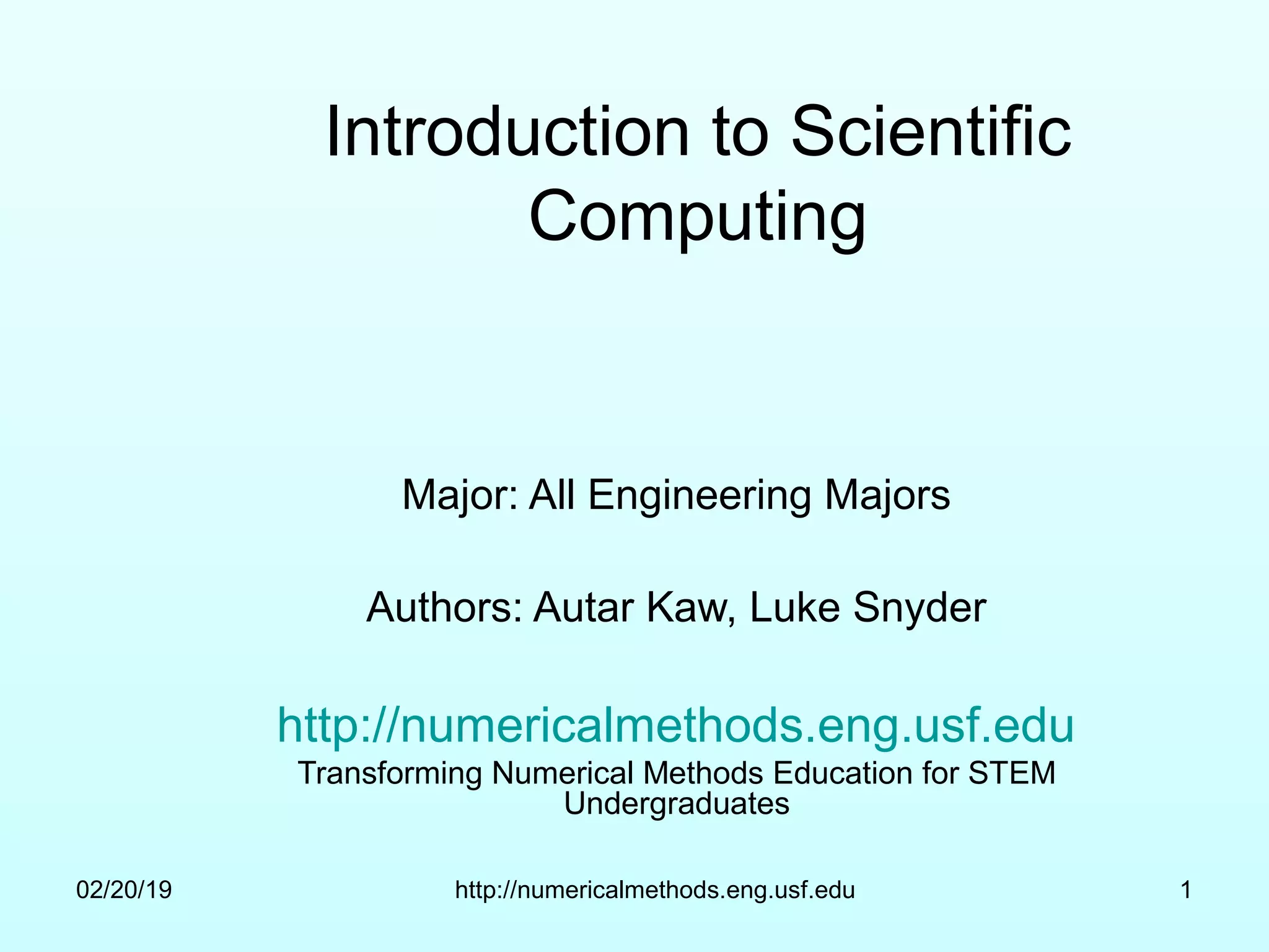 introduction to scientific computing | PPT